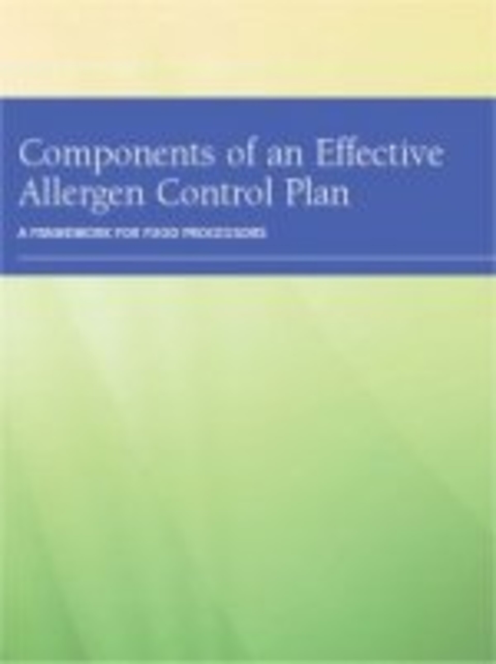 Allergen Control - Food Industry | Food Allergy Research & Resource ...